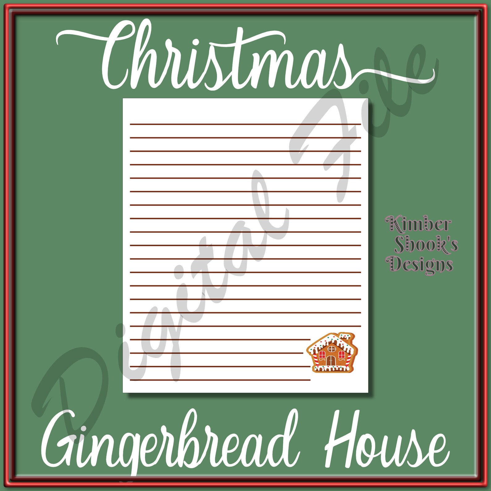 Christmas Notepad Sheet Printable 5 Designs Wreath Snow - Etsy