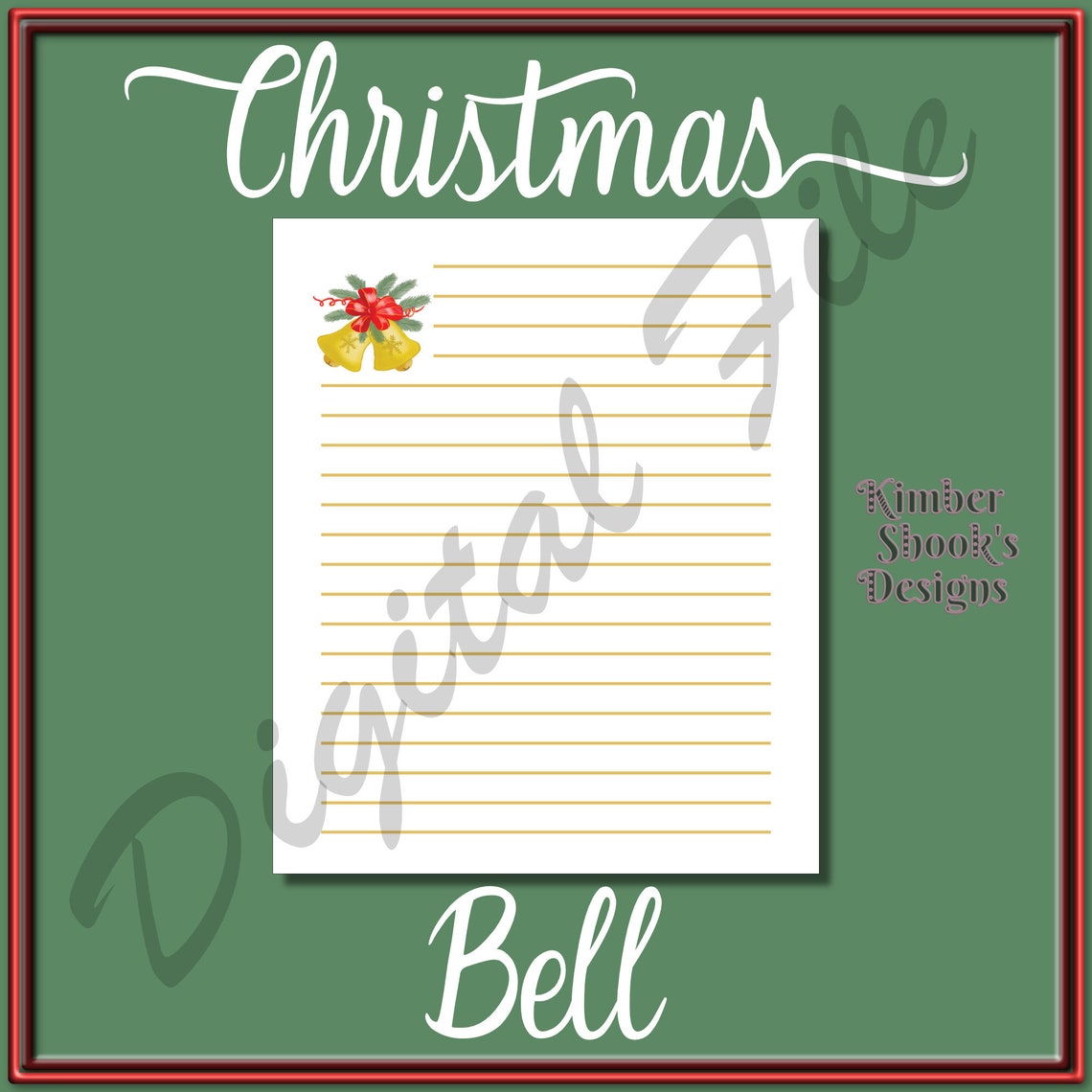 Christmas Notepad Sheet Printable 5 Designs Wreath Snow - Etsy