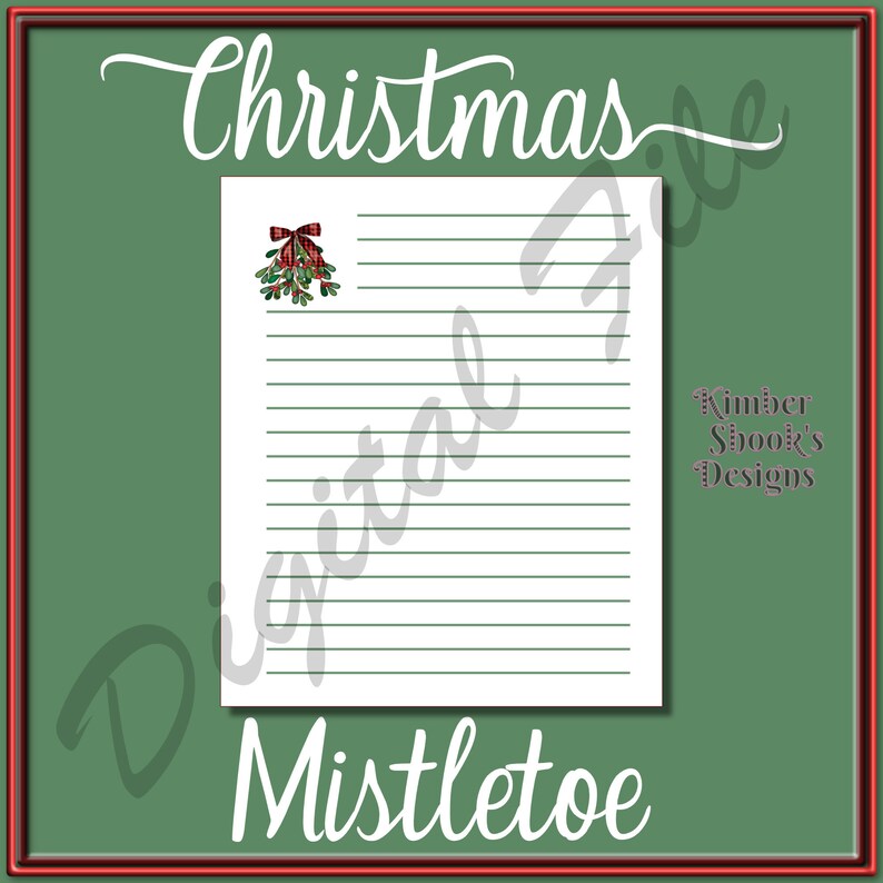 Christmas Notepad Sheet Printable 5 Designs Wreath Snow - Etsy