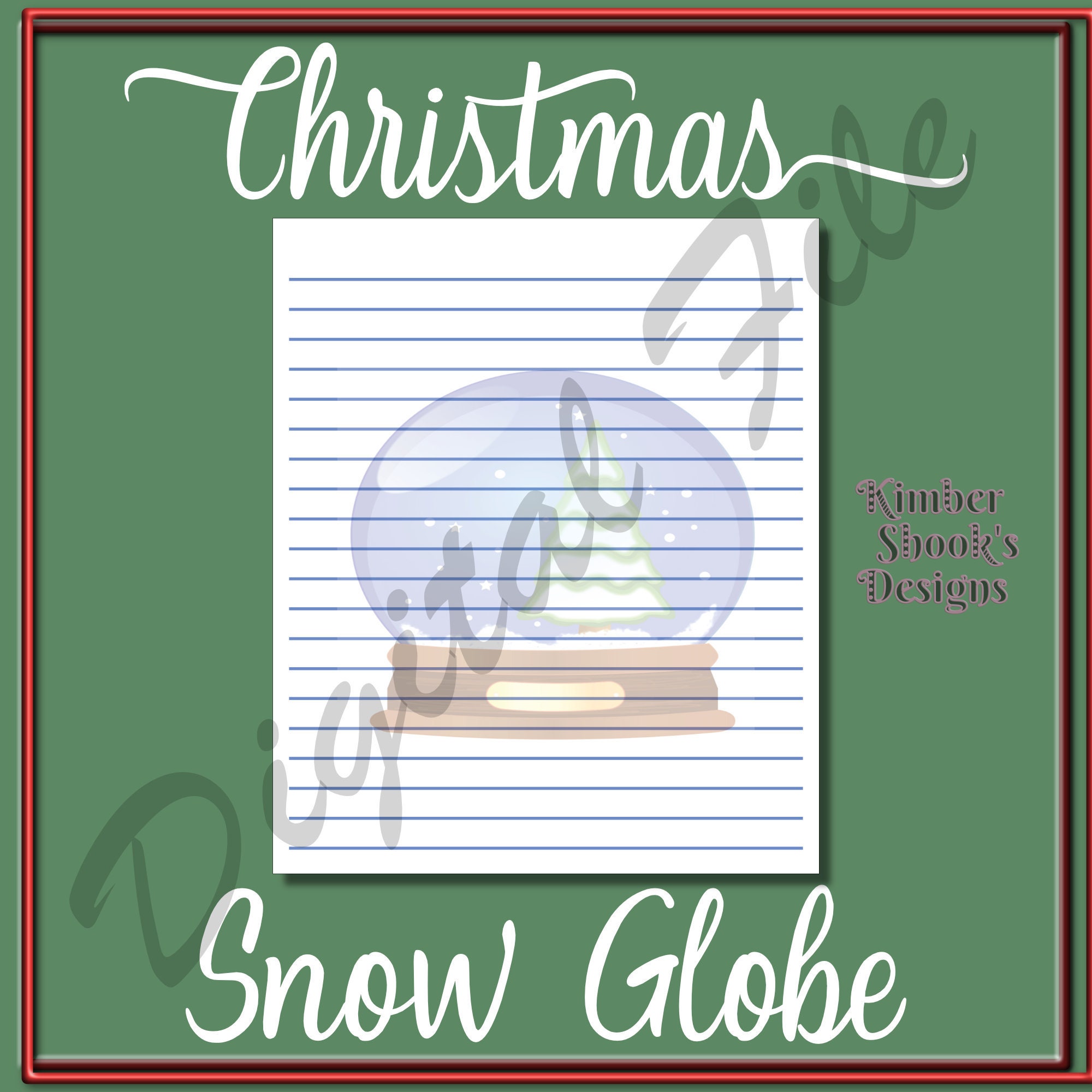 Christmas Notepad Sheet Printable 5 Designs Wreath Snow - Etsy