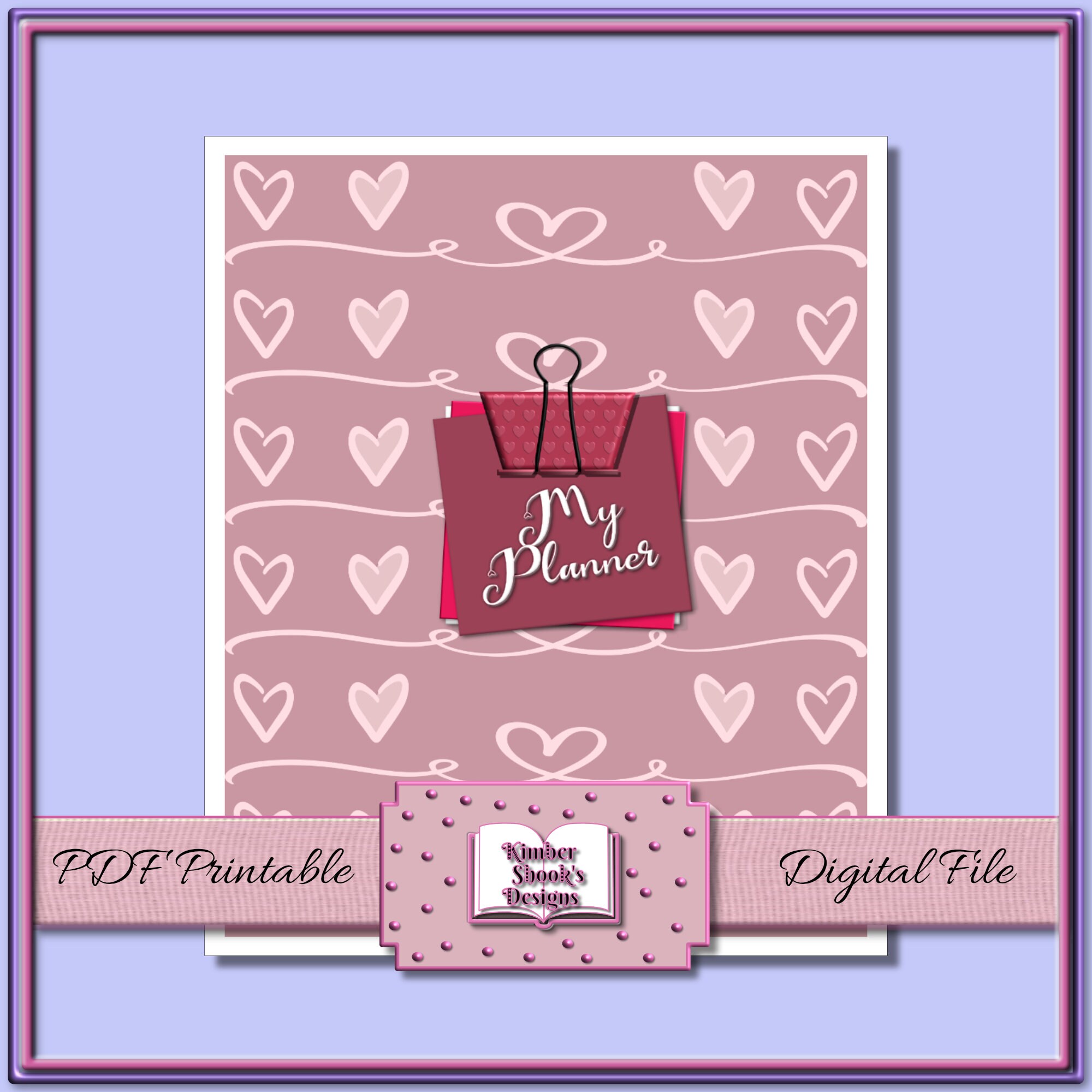 12 Month Weekly PDF Printable Planner Digital Sunday - Etsy