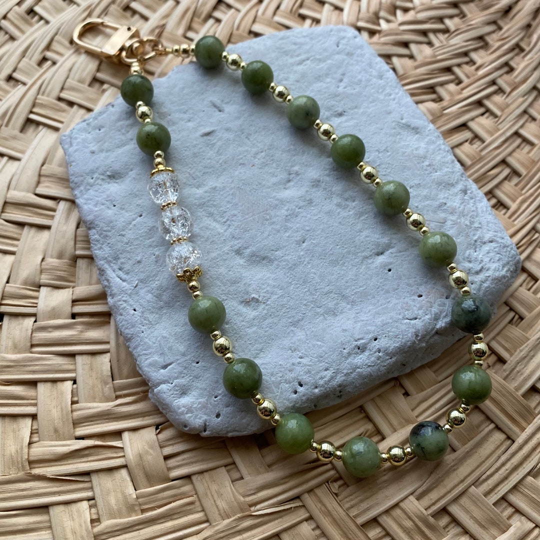 Crystal Wrist Strap Chinese Jade Cellphone Strap Keychain - Etsy