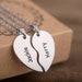 Broken Heart Necklace, Custom Text Jewelry, Split Heart Necklace, Best ...