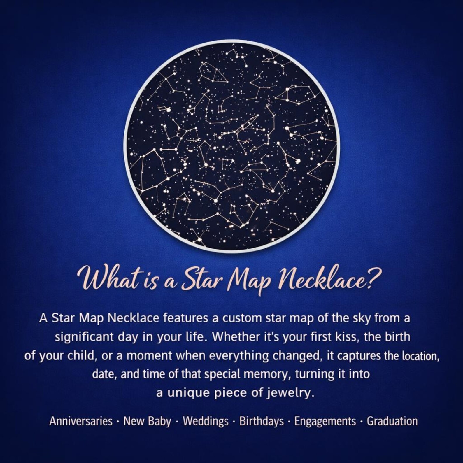 Engraved Custom Star Map by Date Necklace, Wedding, Birthday ...