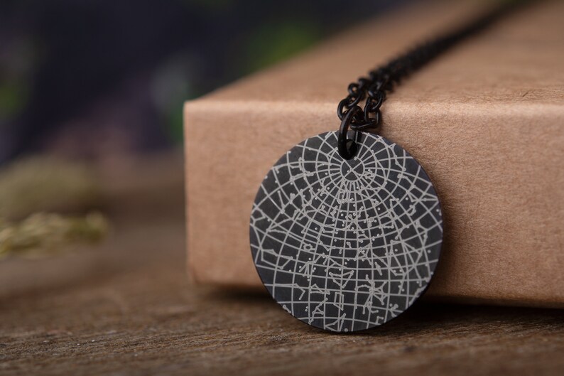 Engraved Custom Star Map by Date Necklace, Wedding, Birthday ...