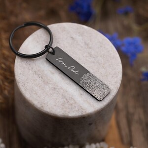 Fingerprint and Handwriting Memorial Keychain, Engraved Custom ...