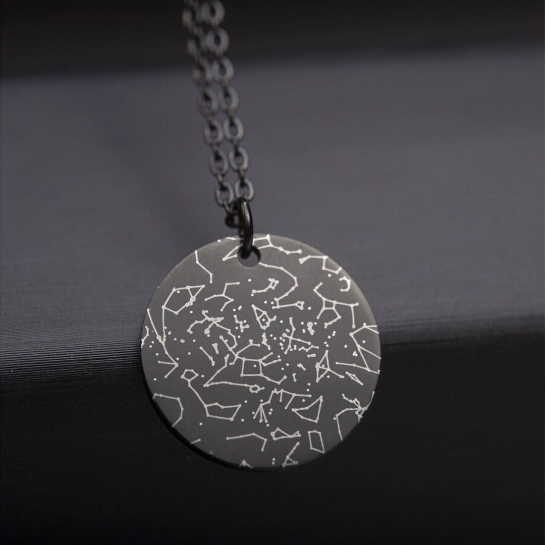 Engraved Custom Star Map Necklace, Personalized Gift for Him, Birthday ...