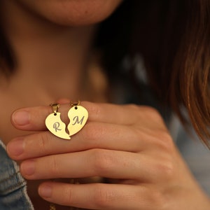 Broken Heart Necklace Set - Two Piece Matching Necklaces for Couples or ...