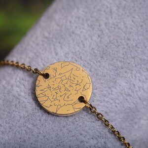 Custom Star Map Bracelet, Personalized Engraved Star Map by Date ...
