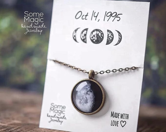 Blue Moon Necklace, Blue Moon Pendant, Blue Moon Jewelry, Blue Moon ...
