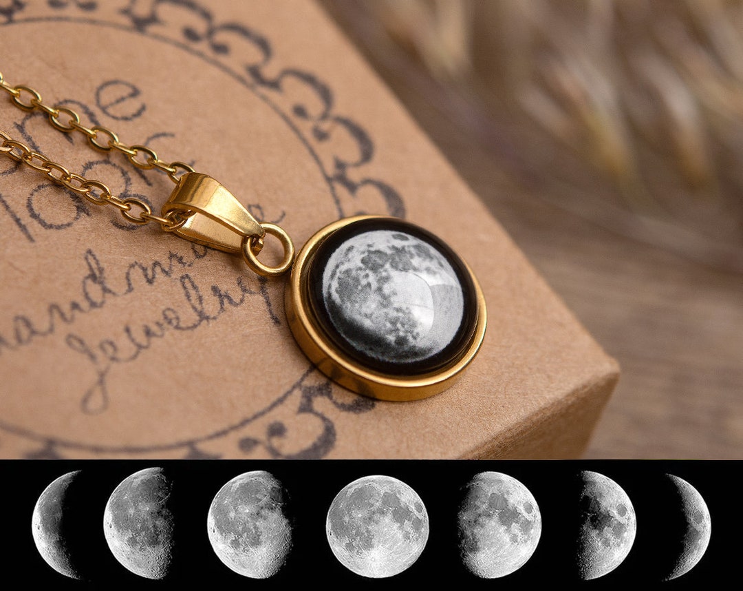Moon Phase by Date Custom Birth Moon Engraved Necklace - Etsy