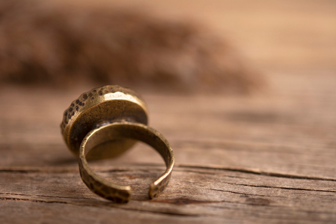 Vintage Clock Ring Clock Jewelry Brass Ring Adjustable - Etsy