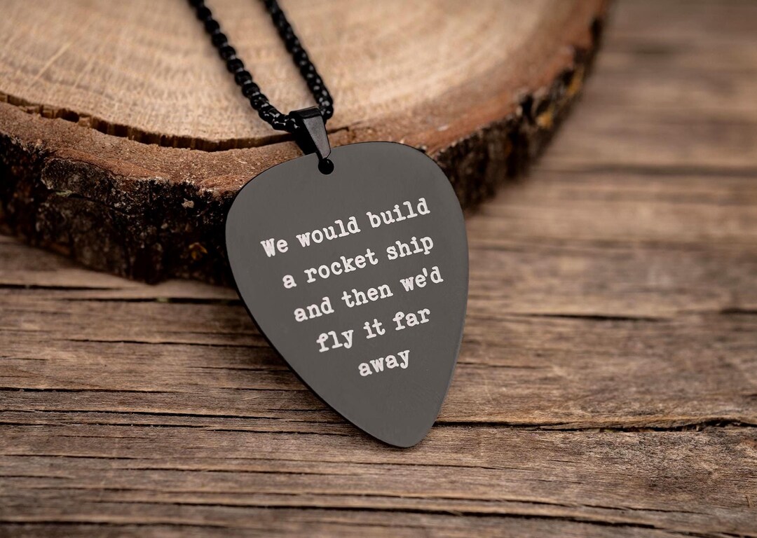 Personalized Guitar Pick Necklace for Boyfriend or Girlfriend, Custom ...