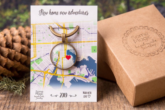 Personalized Map New Home House Gift Apartment Custom Key | Etsy