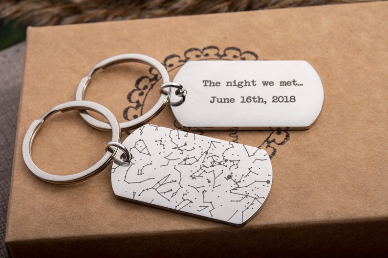 Custom Star Map Keychain Engraved Personalized Night Sky - Etsy