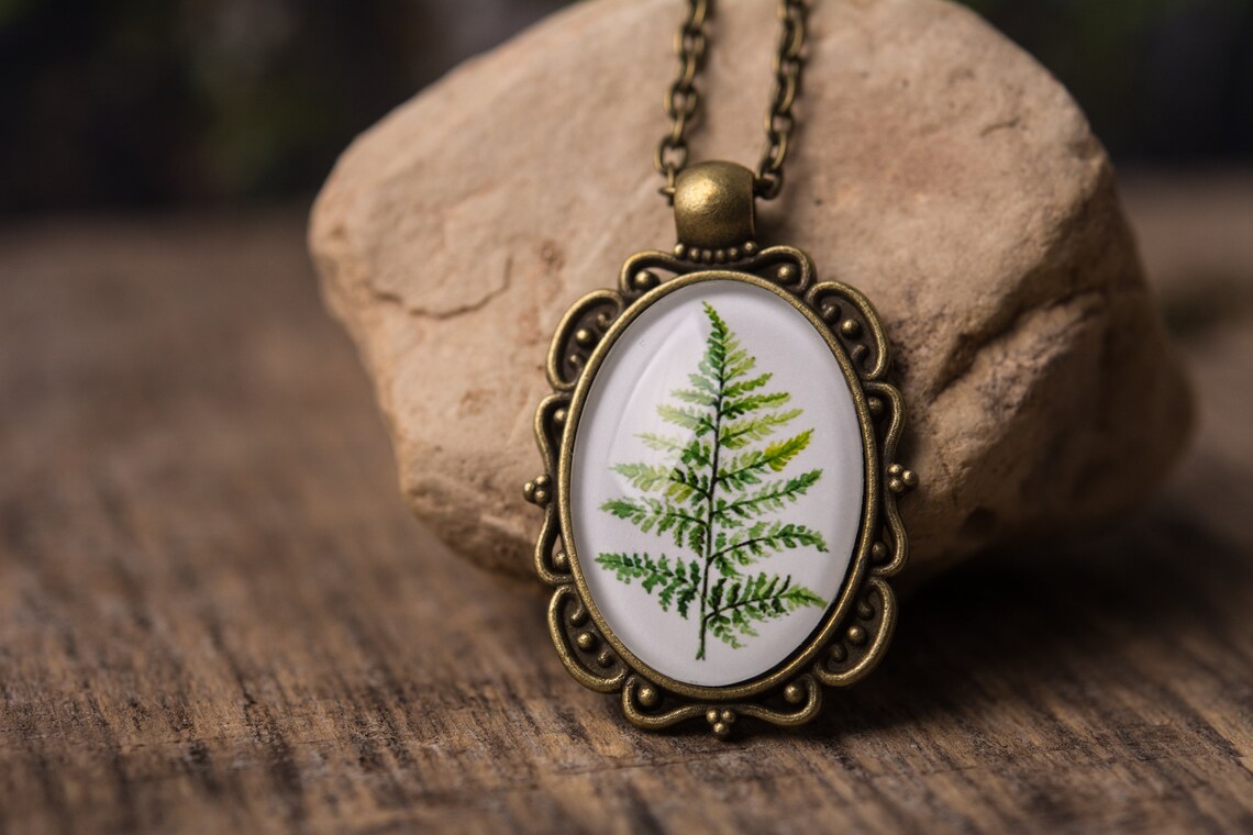 Fern Necklace Birthday Gift for Her Mum Gift Nature - Etsy