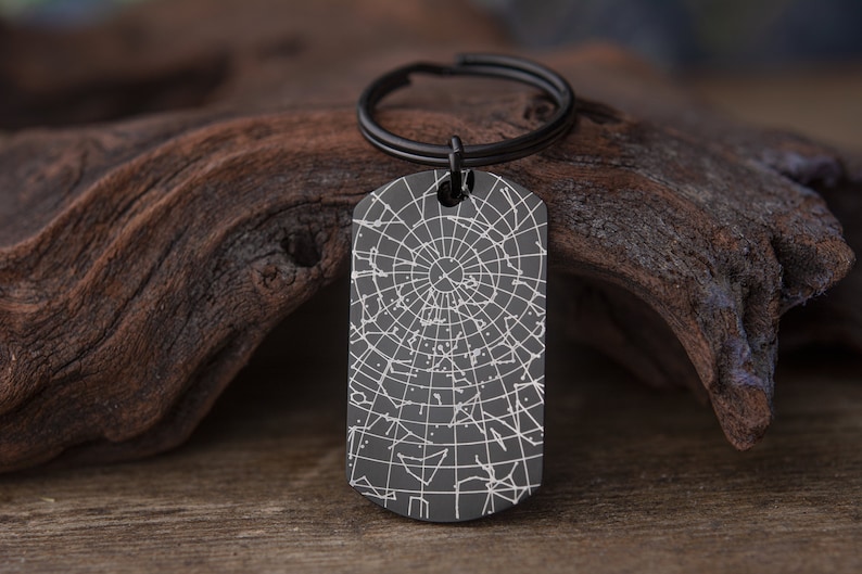 Custom Star Map Keychain Engraved Personalized Night Sky - Etsy