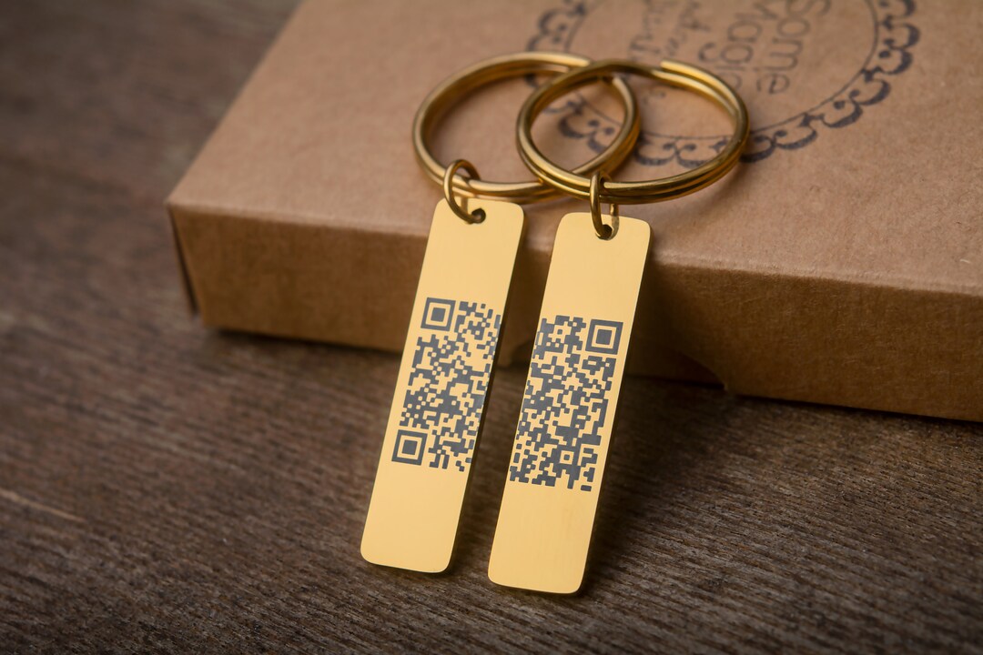 Two Personalized Music QR Code Keychains Scannable Music - Etsy