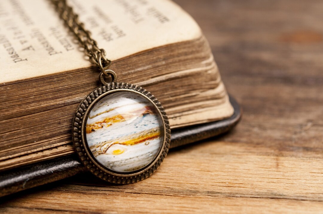 Tiny Planet Jupiter Pendant Brass Pendant Glass Pendant - Etsy