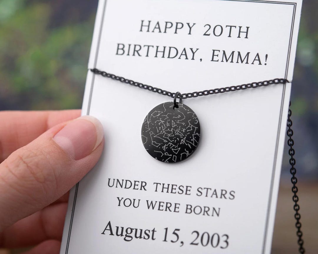 Personalized Engraved Star Map Necklace, Custom Birthday or Anniversary ...
