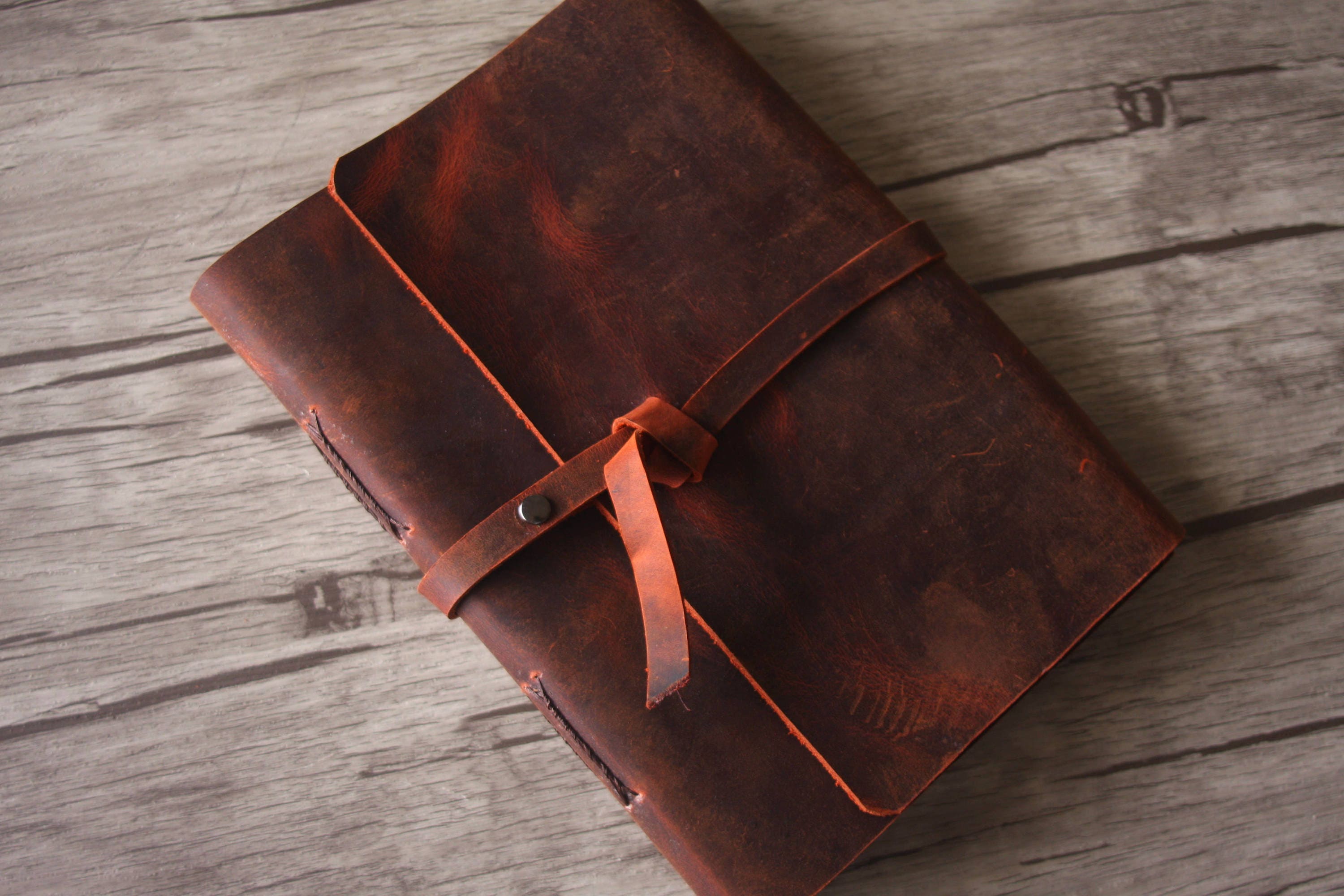 Rustic Leather Scrapbook Album Pet Photo Album Rustic Travel | Etsy