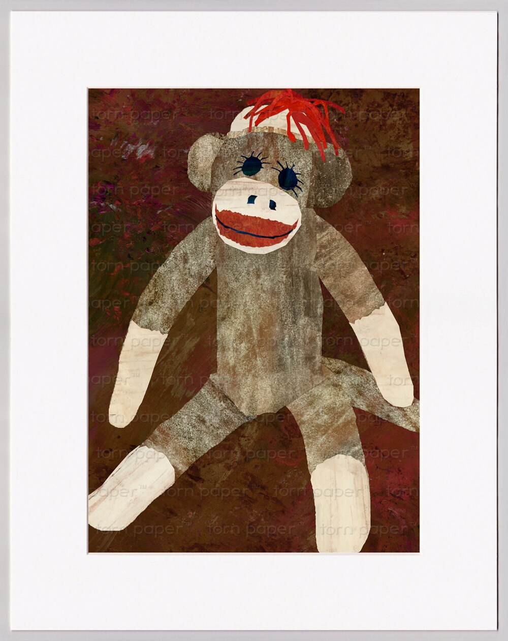 Sock Monkey - Child's Room Décor - Childhood Memories - CARD or PRINT ...