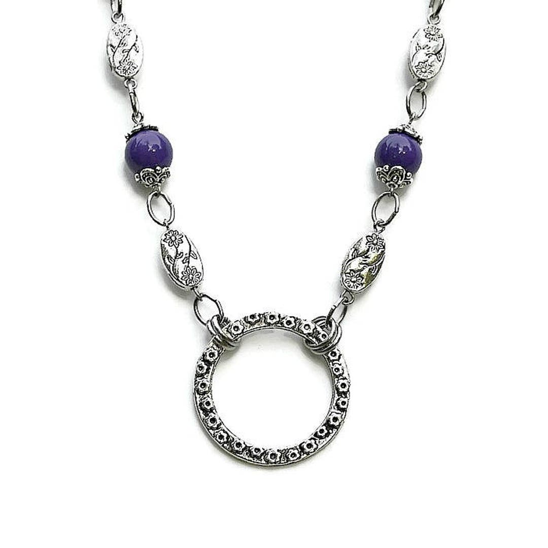 Deep Purple EYEGLASS NECKLACE Glasses Chain GIFTS for Mom Jewelry Eyeglass Chain Readers Chain ...