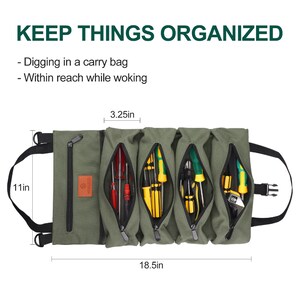 Roll up Tool Pouch, Wrench Roll up Bag Multi-purpose Canvas Tool Roll ...