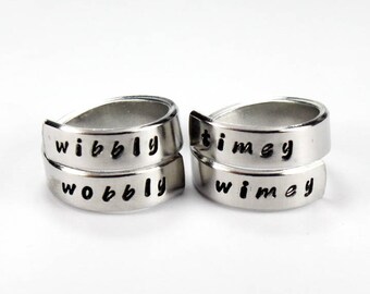 Wibbly Wobbly Timey Wimey Ring Set Doctor Who Inspired Rings | Etsy