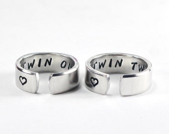 Twin One Twin Two Sister Ring Set Twin Sisters Matching Pair - Etsy