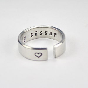 Big Sister Little Sister Ring Set, Adjustable Aluminum Sisters Ring ...