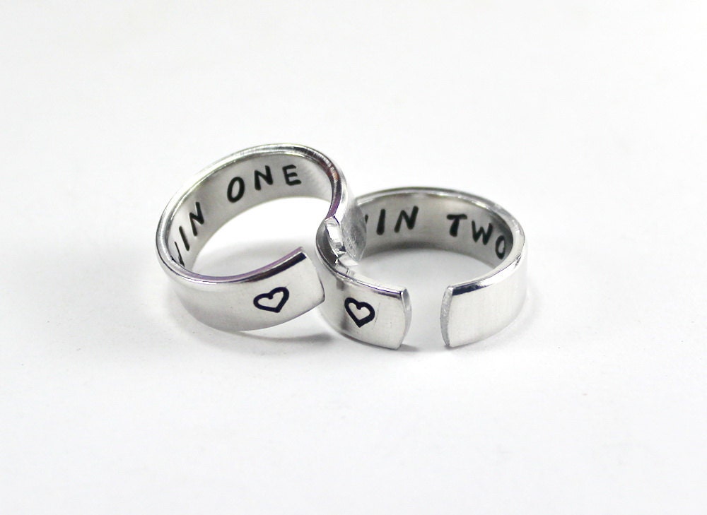 Twin One Twin Two Sister Ring Set Twin Sisters Matching Pair | Etsy