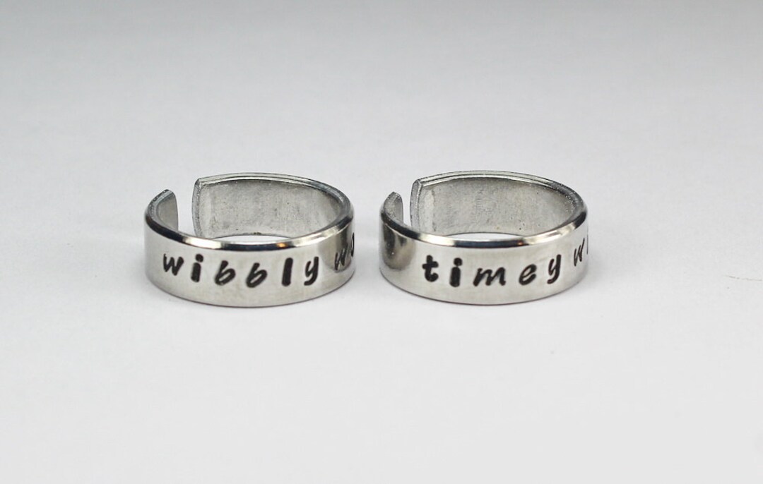 Wibbly Wobbly Timey Wimey Ring Set, Doctor Who Inspired Rings, Dr Who ...