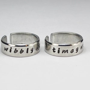 Wibbly Wobbly Timey Wimey Ring Set, Doctor Who Inspired Rings, Dr Who ...