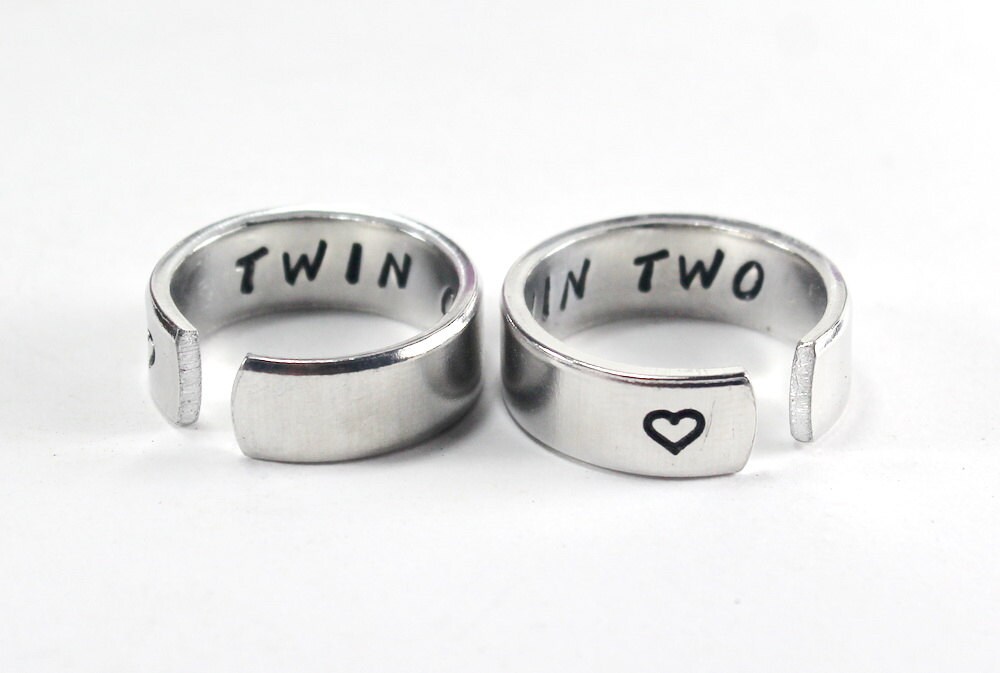 Twin One Twin Two Sister Ring Set Twin Sisters Matching Pair | Etsy
