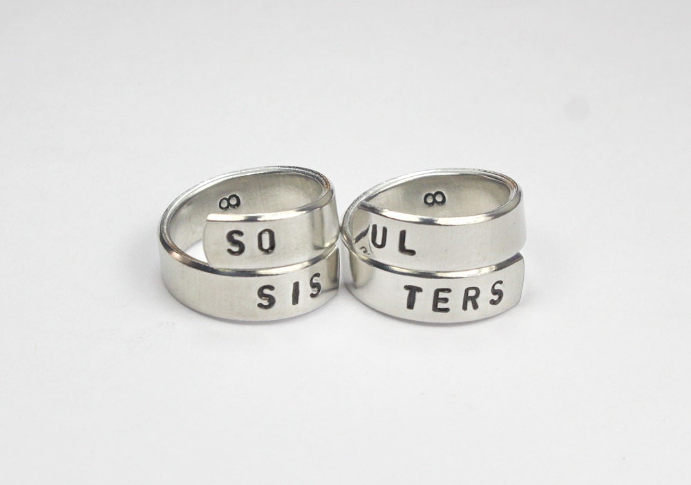 Soul Sisters Ring Set Sisters Best Friends Split Word and | Etsy