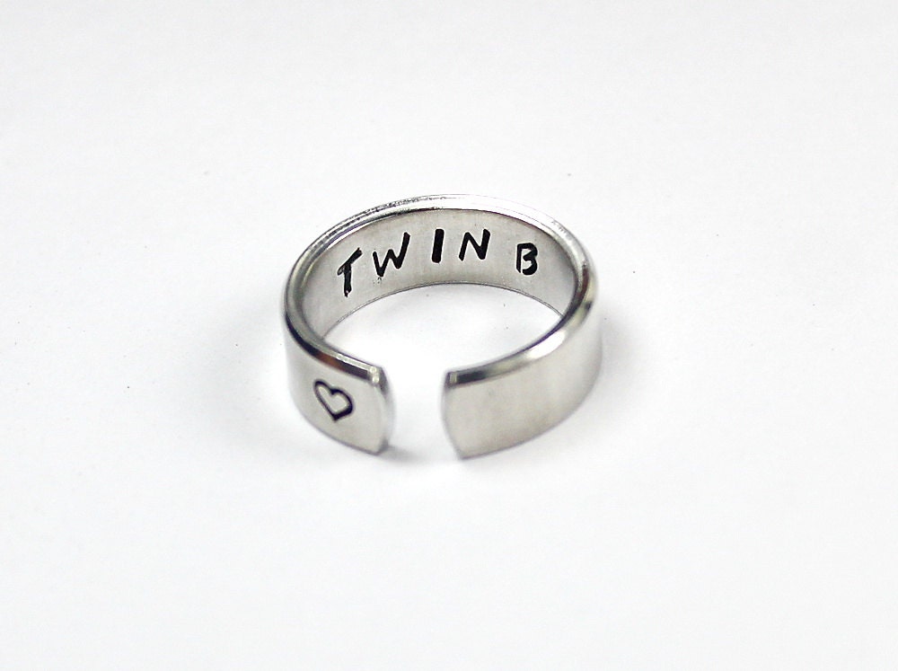 Twin A Twin B Sister Ring Set Twin Sisters Matching Pair - Etsy