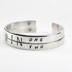 Twin One Twin Two Bracelet Set, Twins Bracelets, Split Half Word Cuff ...
