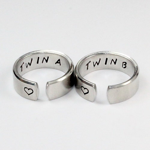 Twin One Twin Two Sister Ring Set Twin Sisters Matching Pair - Etsy