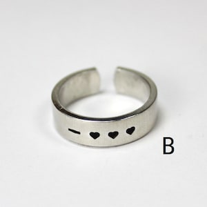 Morse Code Love Initial Ring, Secret Initial Ring, Message Ring ...