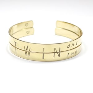 Twin One Twin Two Bracelet Set, Twins Bracelets, Split Half Word Cuff ...