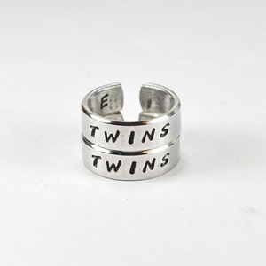 Twins Ring Set, Personalized Twin Sisters Match Pair Rings, Soul ...