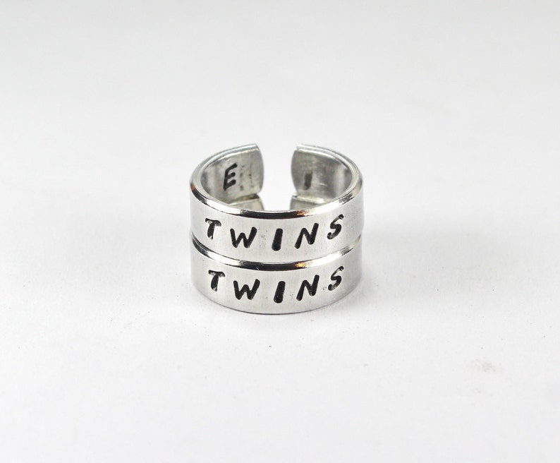 Twins Ring Set Personalized Twin Sisters Match Pair Rings - Etsy