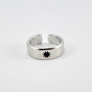 Sun and Moon Solid Imprint Ring Set, Simple Couples Rings, Friendship ...