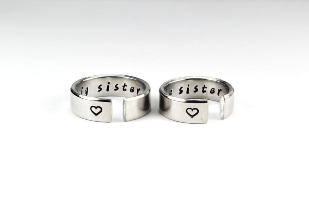 Big Sister Little Sister Ring Set, Adjustable Aluminum Sisters Ring ...