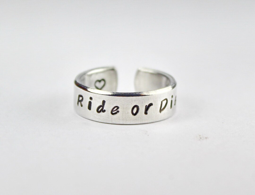 Ride or Die Ring, Love and Friendship Ring, Personalized Cuff Style ...