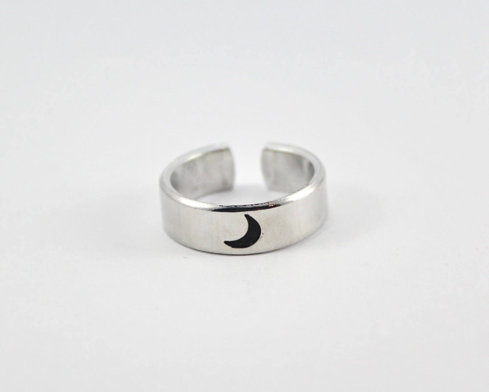 Sun and Moon Solid Imprint Ring Set Simple Couples Rings - Etsy