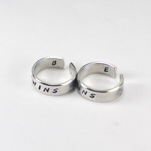 Twins Ring Set, Personalized Twin Sisters Match Pair Rings, Soul ...
