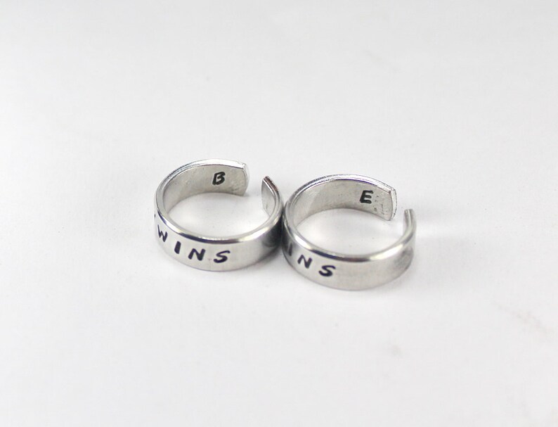 Twins Ring Set Personalized Twin Sisters Match Pair Rings - Etsy