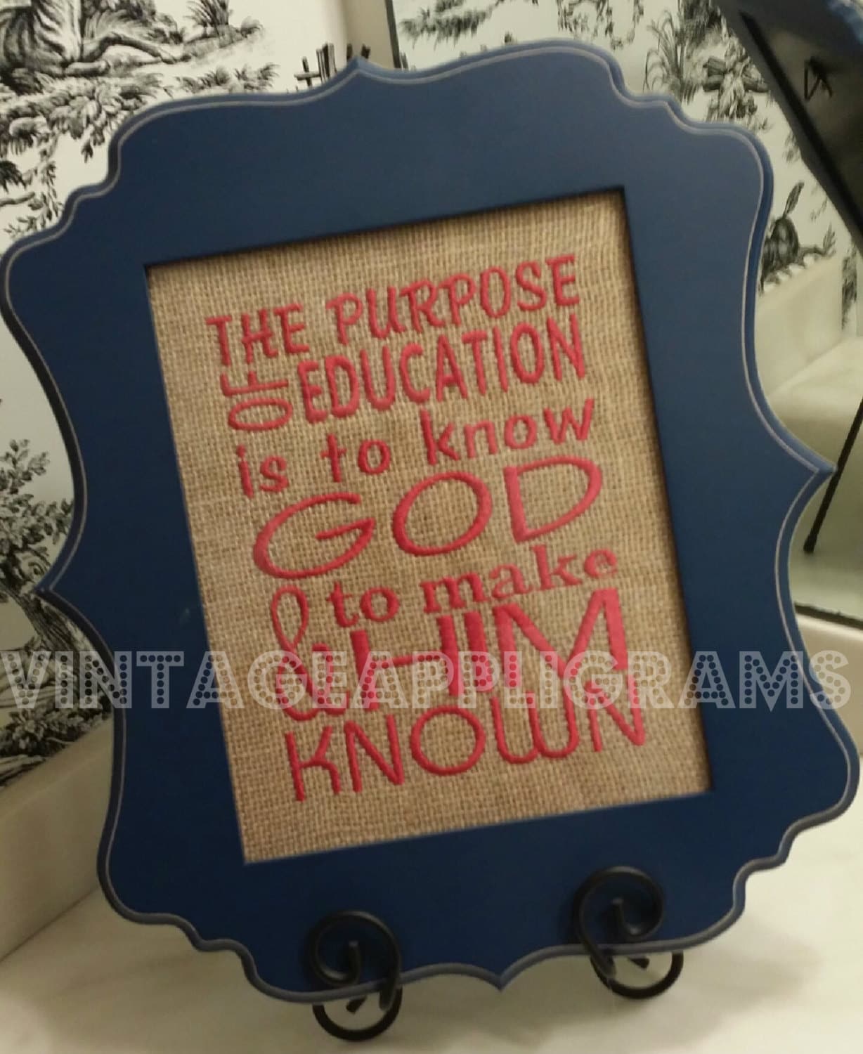 Burlap Teacher The Purpose of Education is to Know God and to | Etsy
